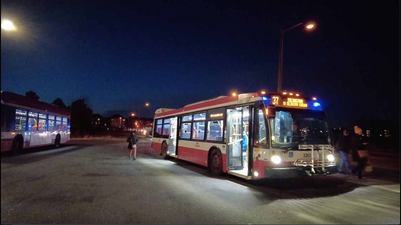 TTC 37 Islington Bus Ride #3363 from Humberwood Loop to Islington Stn ...