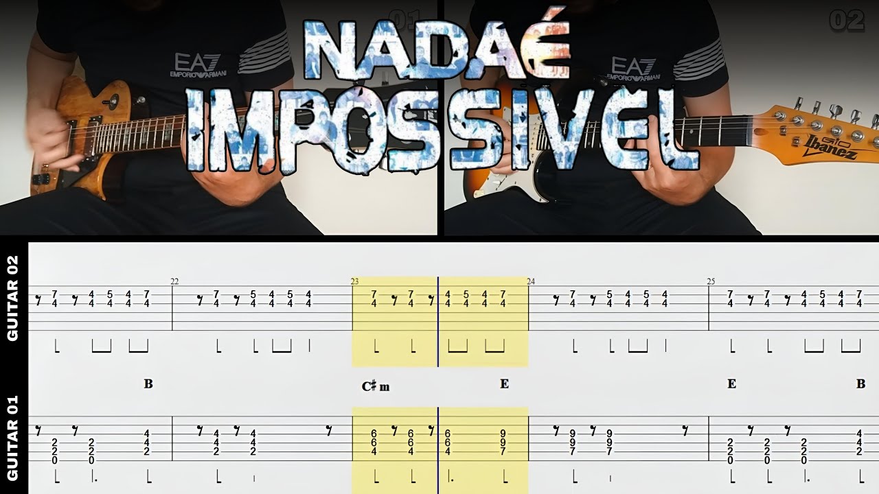 Quatro Por Um - Nada É Impossível GUITAR | Tab + Backing Track - YouTube