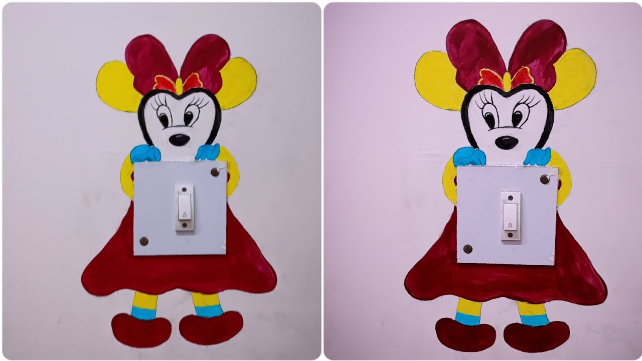 Micky Mouse Drawing || Micky Mouse Wall Painting || Simple and Easy ...