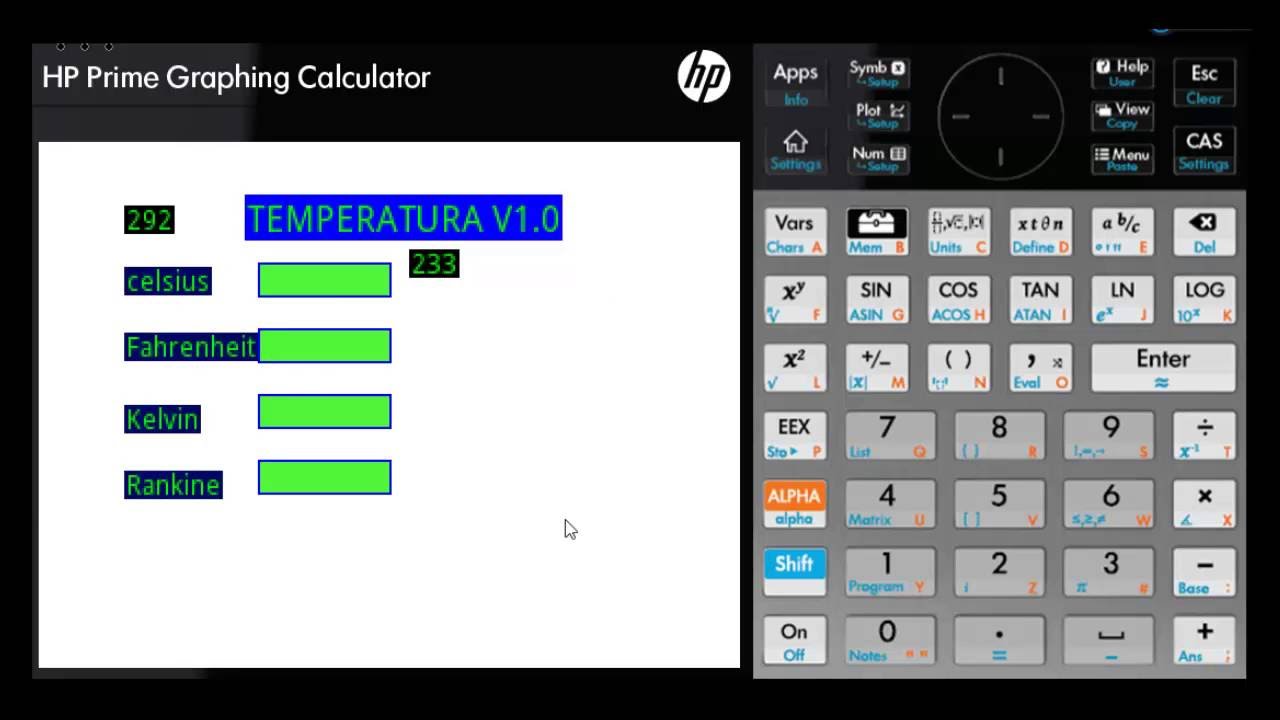 HP PRIME CONVERSION TEMPERATURA - YouTube