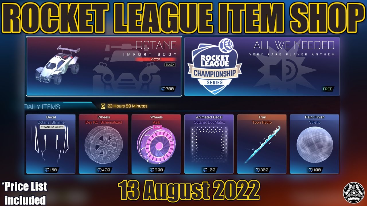 ROCKET LEAGUE ITEM SHOP | AUGUST-13-2022 | RL Item Shop Today - YouTube
