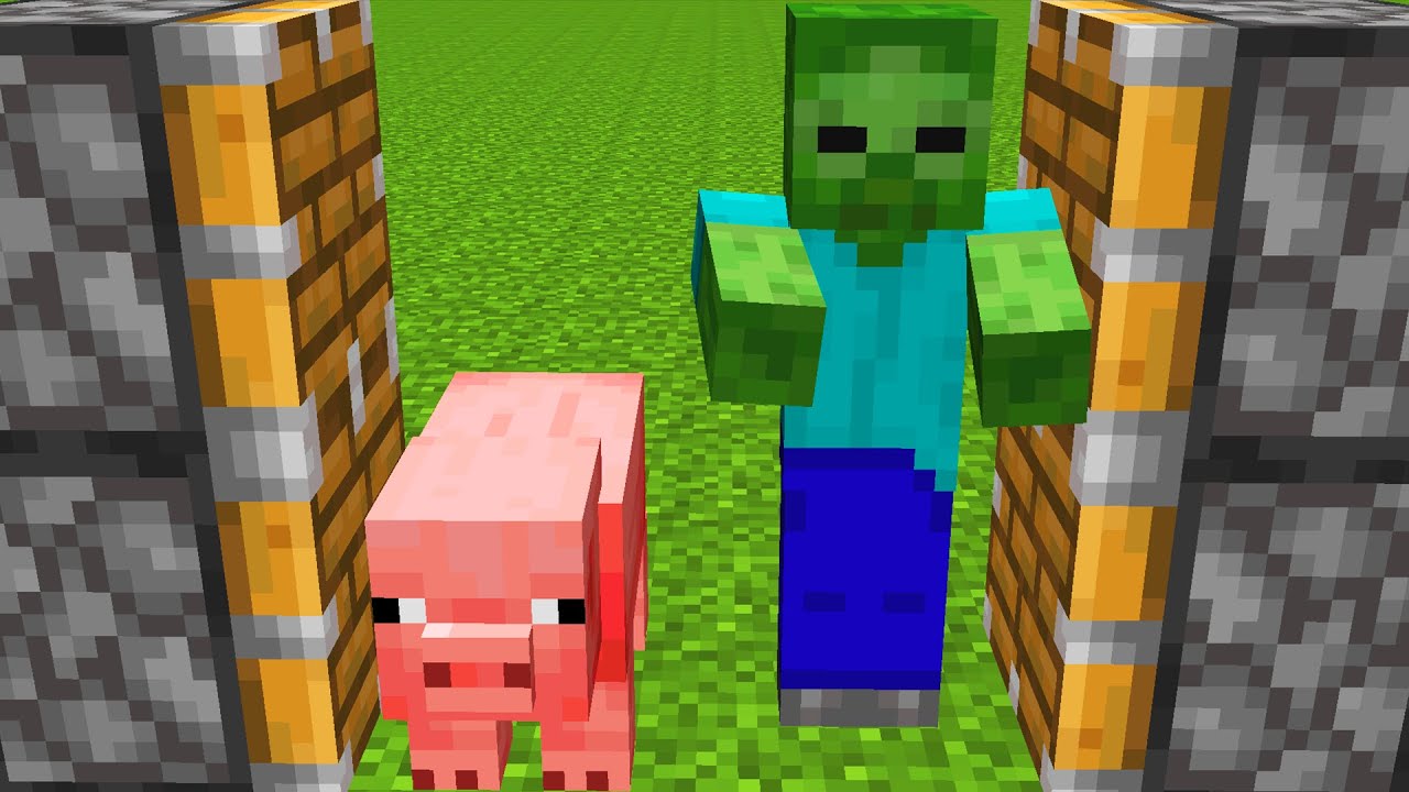 PIG + ZOMBIE in MINECRAFT = ? - YouTube