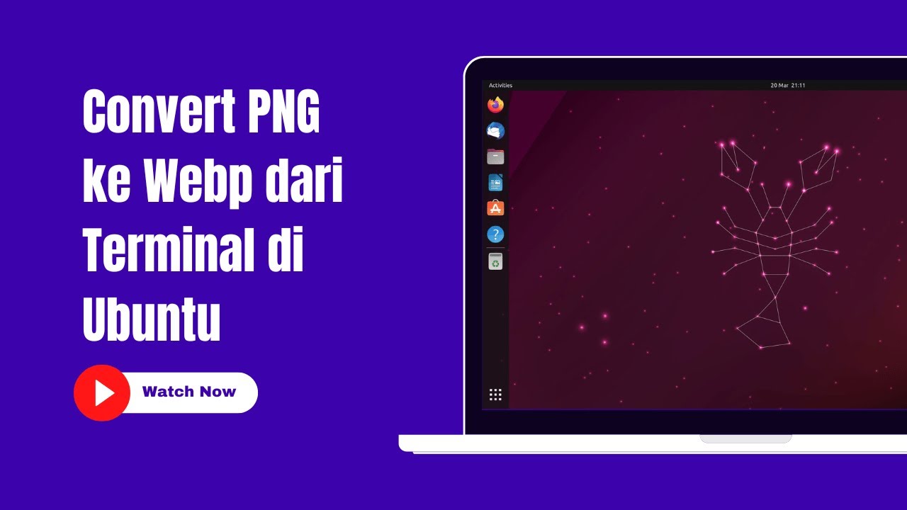 Cara mengubah gambar png menjadi webp melalui terminal linux - YouTube
