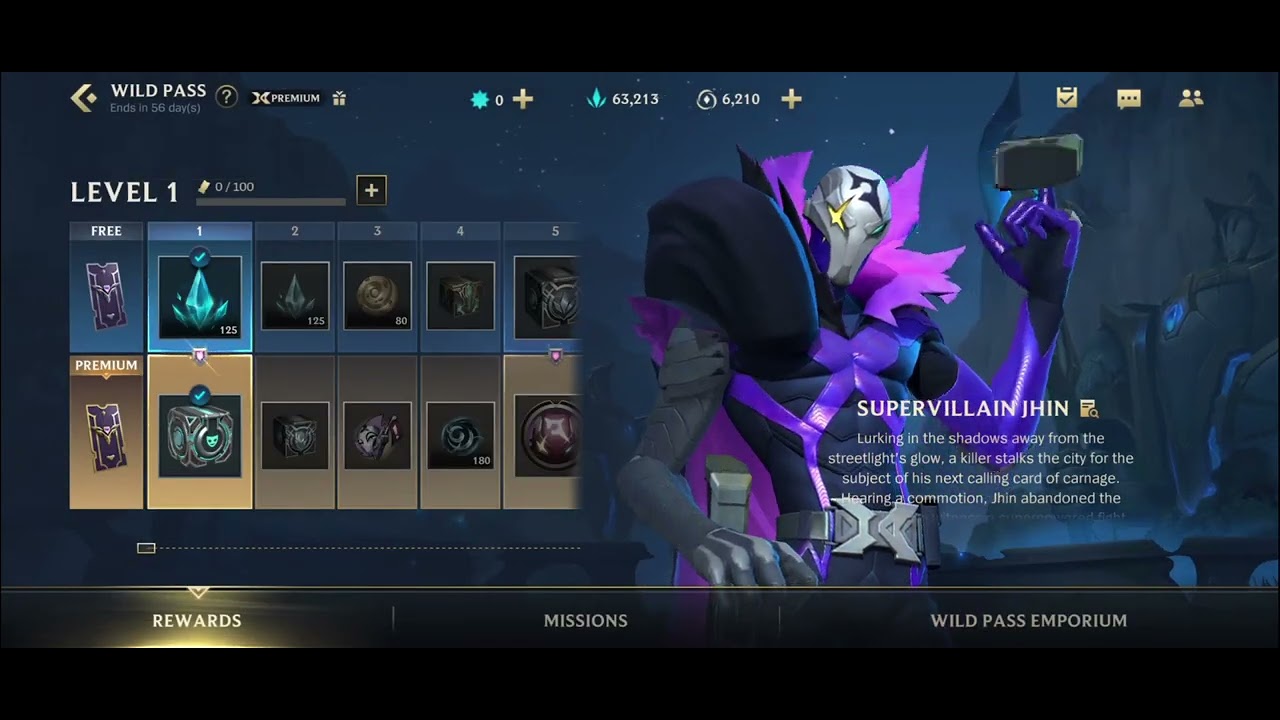 WILD PASS: SUPER VILLAIN JHIN - League of Legends: Wild Rift - YouTube