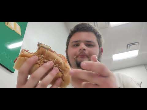 outlaw Samurai trying the beast Subway sandwich