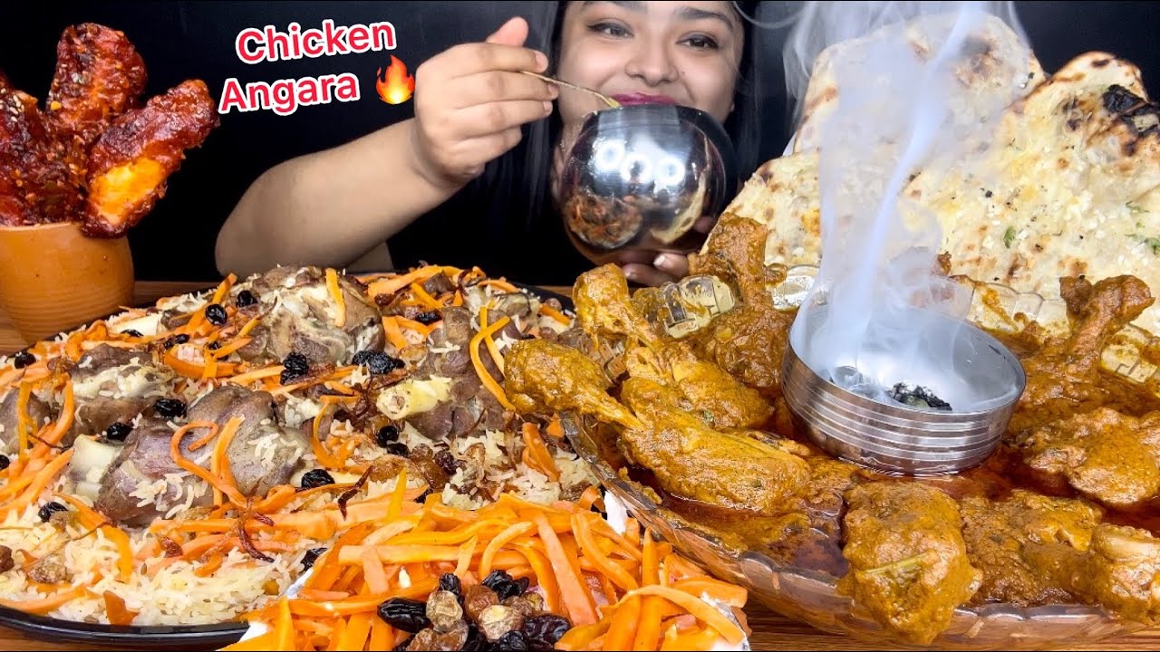 SPICY CHICKEN ANGARA WITH MUTTON AFGHANI KABULI PULAO,CHEESE GARLIC ...