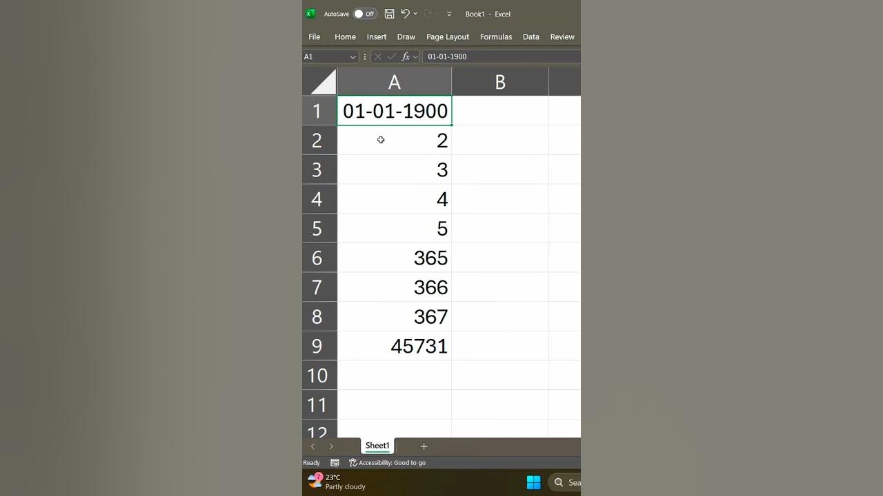 Excel Date Secret Why Serial Number 1 = Jan 1, 1900 📅🔥#excel - YouTube