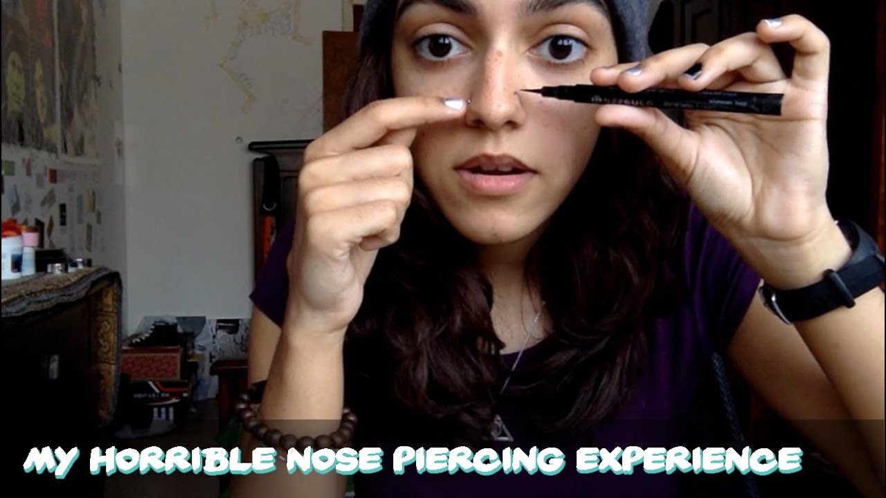 My horrible nose piercing experience - YouTube