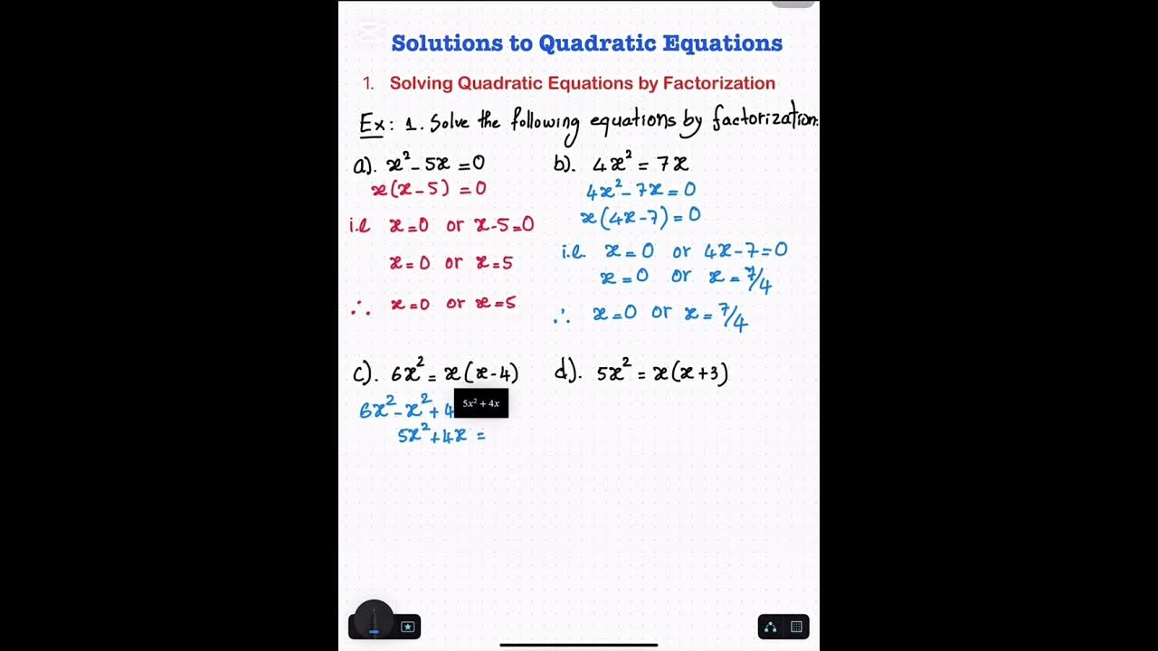 Lesson 1. Quadratic Equations - YouTube