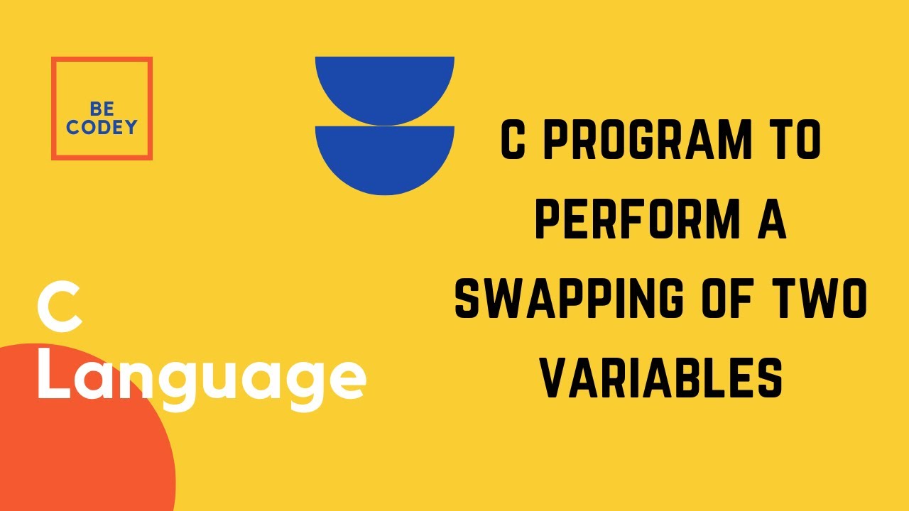 C Program To Perform A Swapping Of Two Variables Youtube 0562