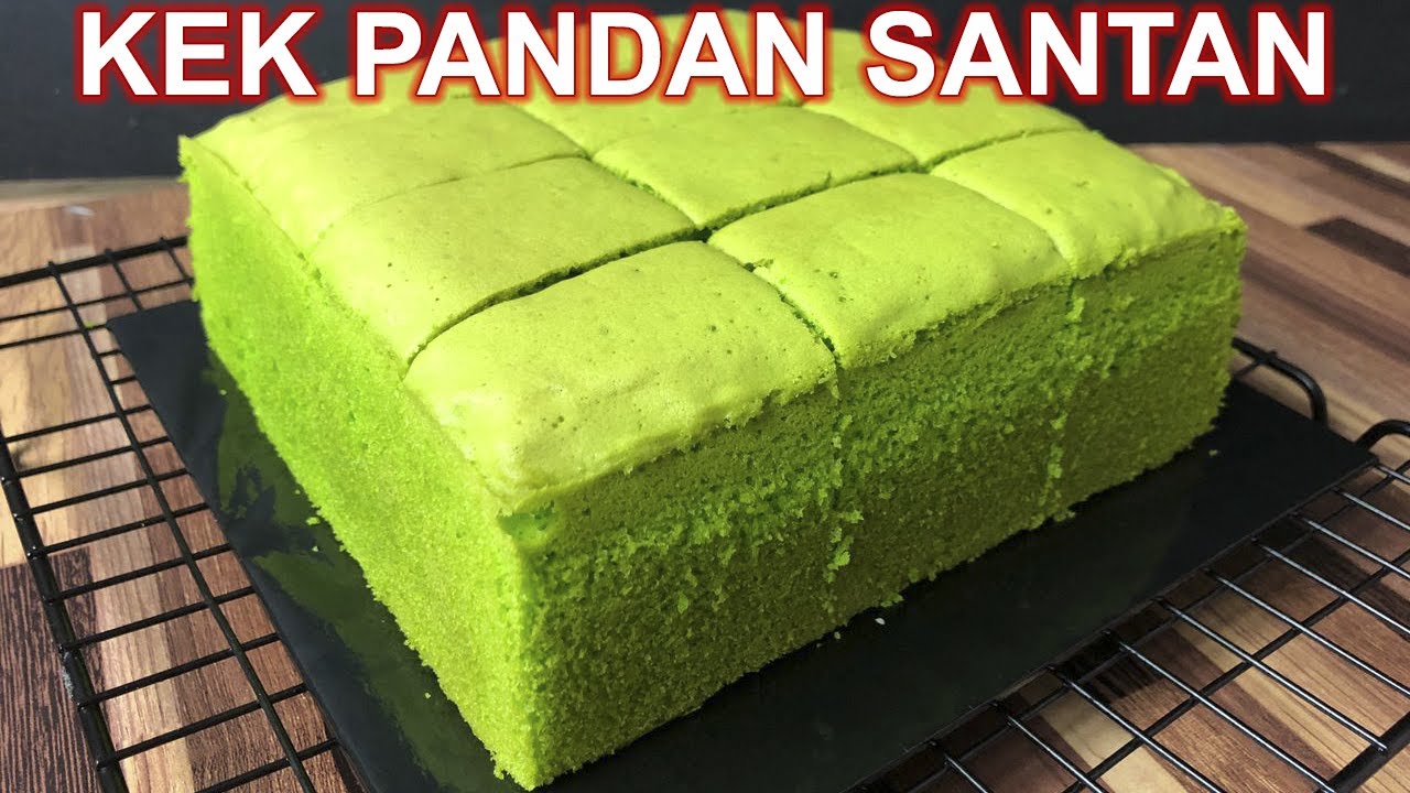 RESEPI KEK PANDAN SANTAN PALING MUDAH SUKATAN CAWAN | COCONUT MILK ...