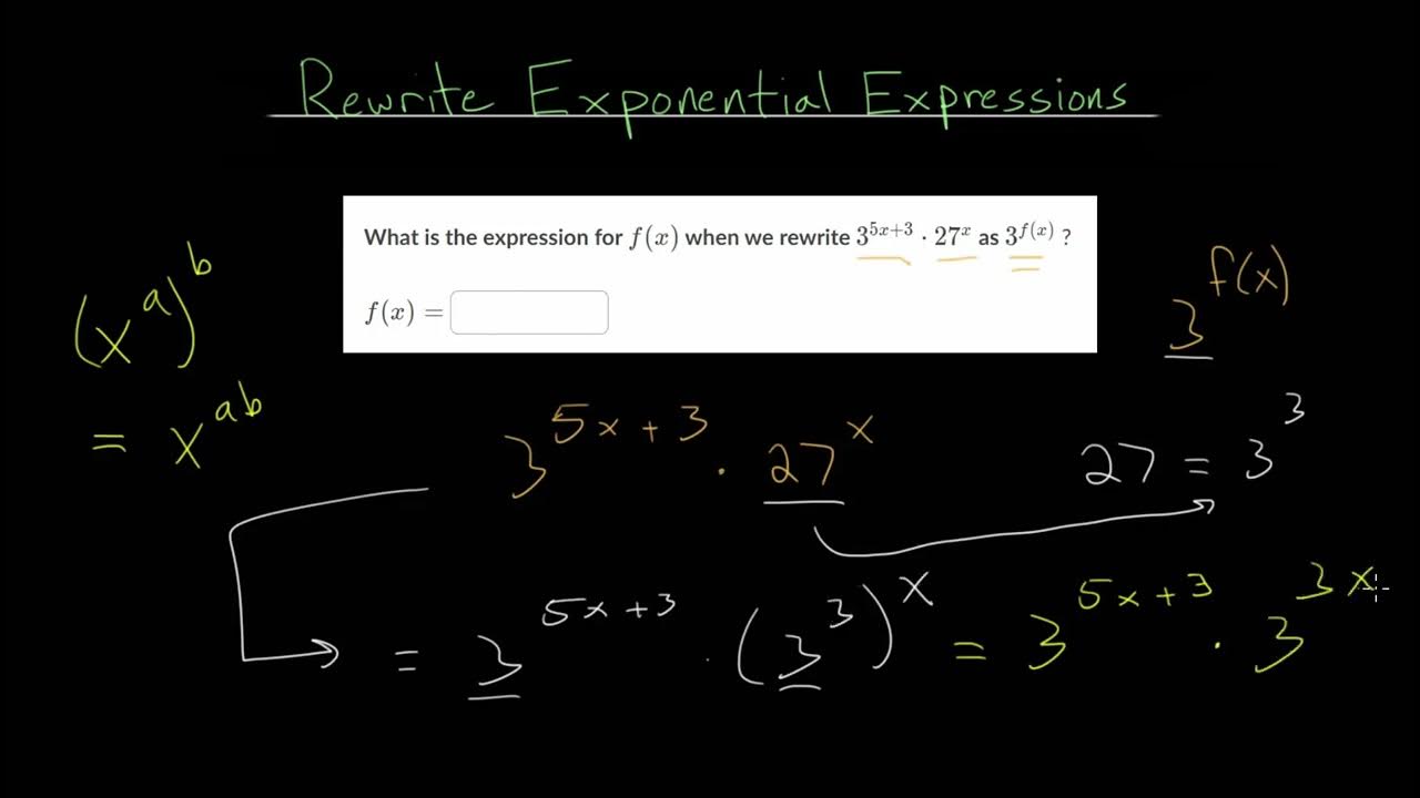 Rewrite Exponential Expressions - YouTube