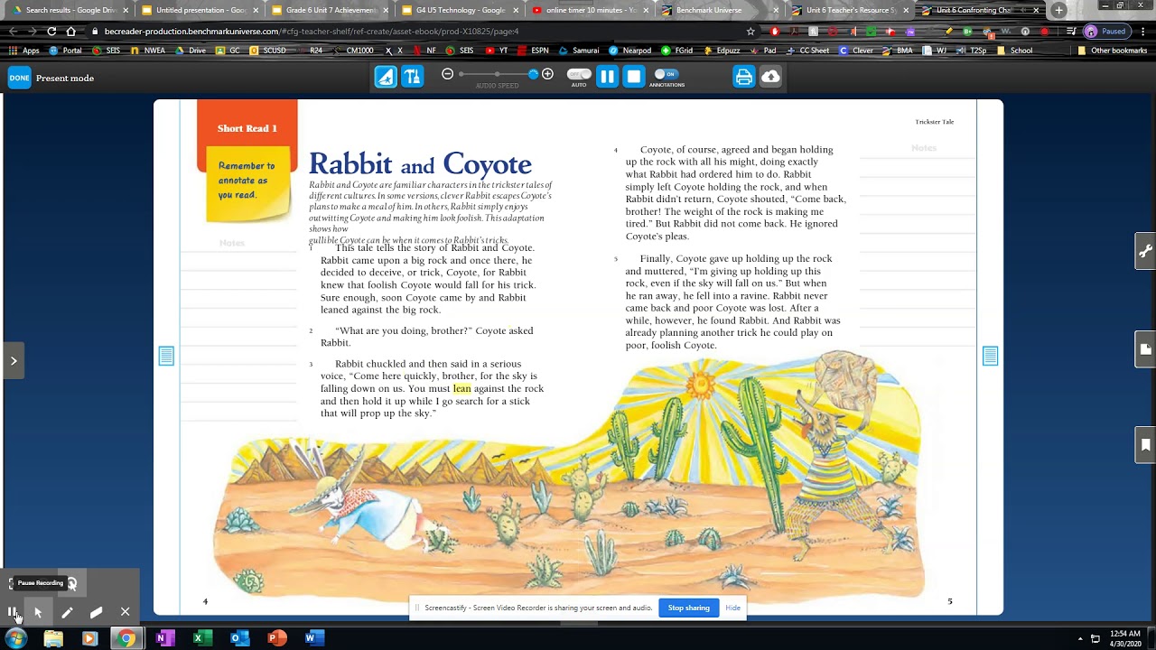 Benchmark Advance G4U5 Rabbit and Coyote pgs. 4-5 - YouTube