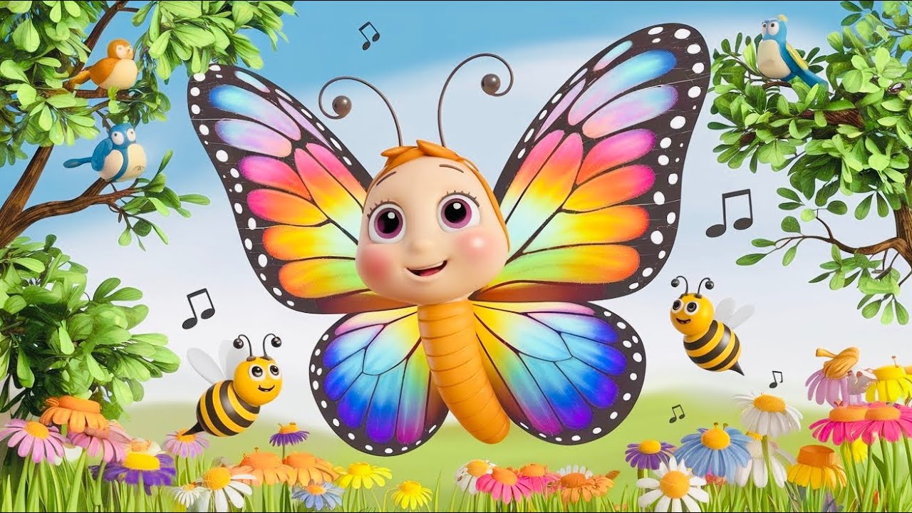 Flutter, Flutter, Butterfly 🌸🦋Song || Nursery Rhymes and Fun for Kids ...