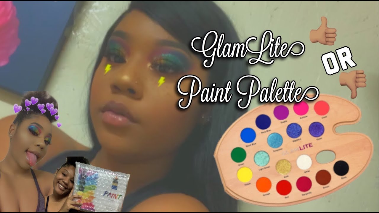rainbow eye makeup ft. glamlite paint palette - YouTube