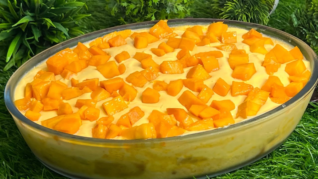 10 minutes cold dessert 🍨 | No cooking | No baking | Quick Mango ...