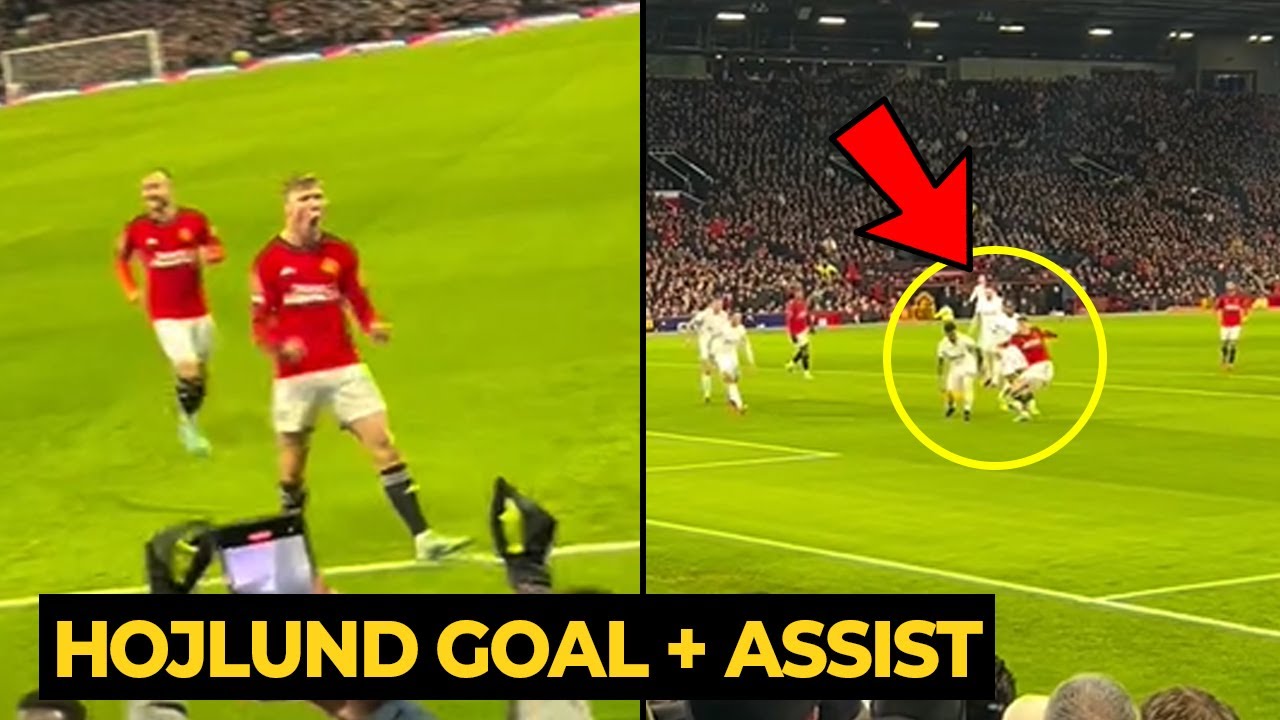 Rasmus Hojlund crazy celebration after scored goal vs Tottenham ...