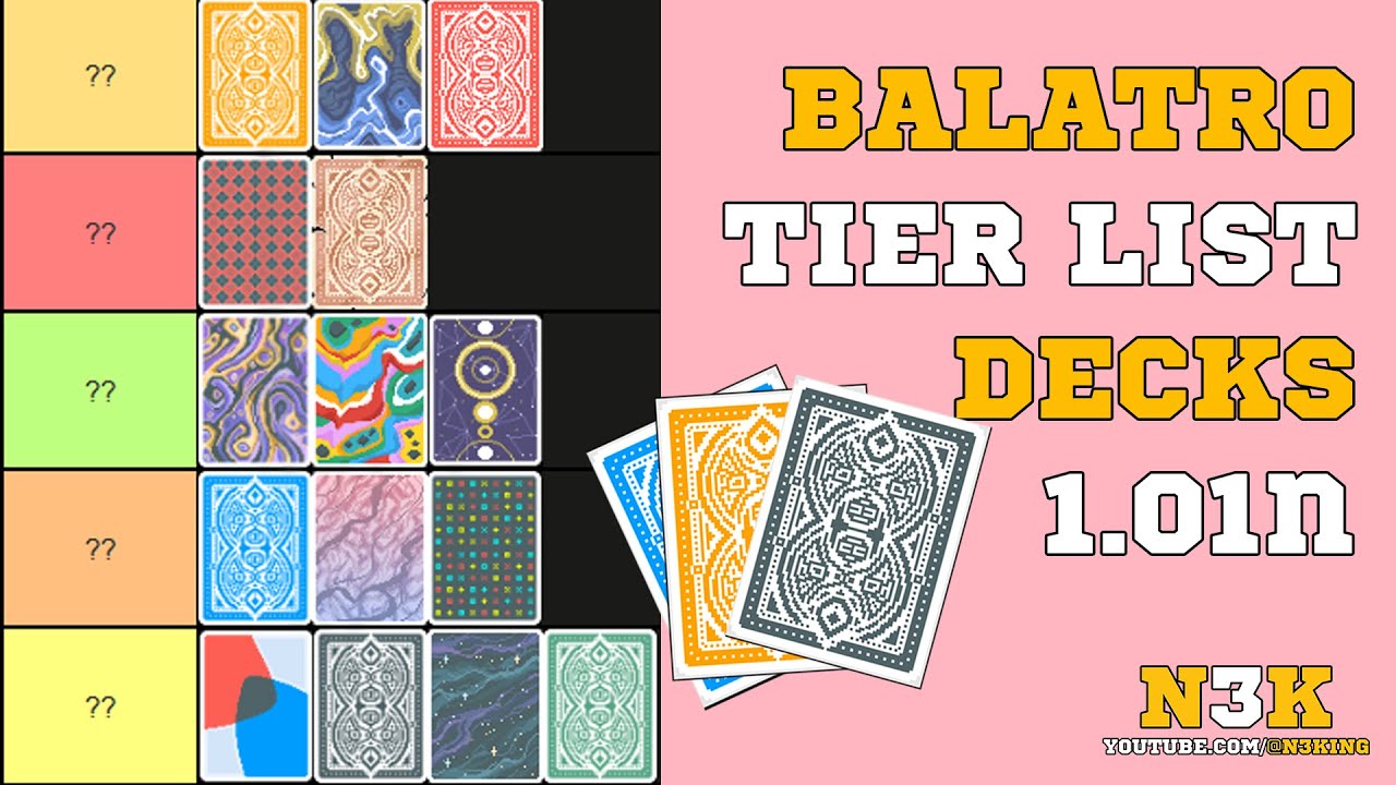 Balatro 2025 Tier List 1.01n | Ranking the Decks - YouTube