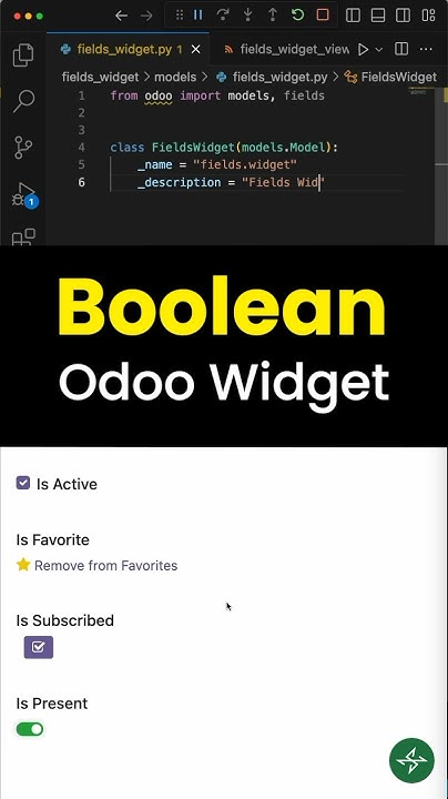 Boolean Odoo Widget Odoo Widget Fields Coding Ui Boolean Youtube