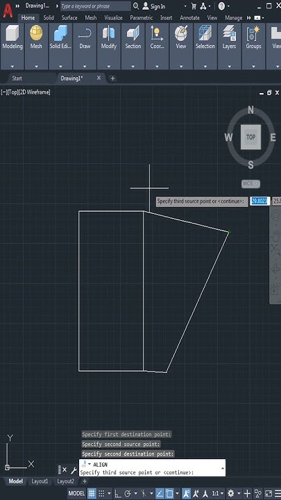 AutoCAD, Autodesk, How to used Align Command #shorts - YouTube