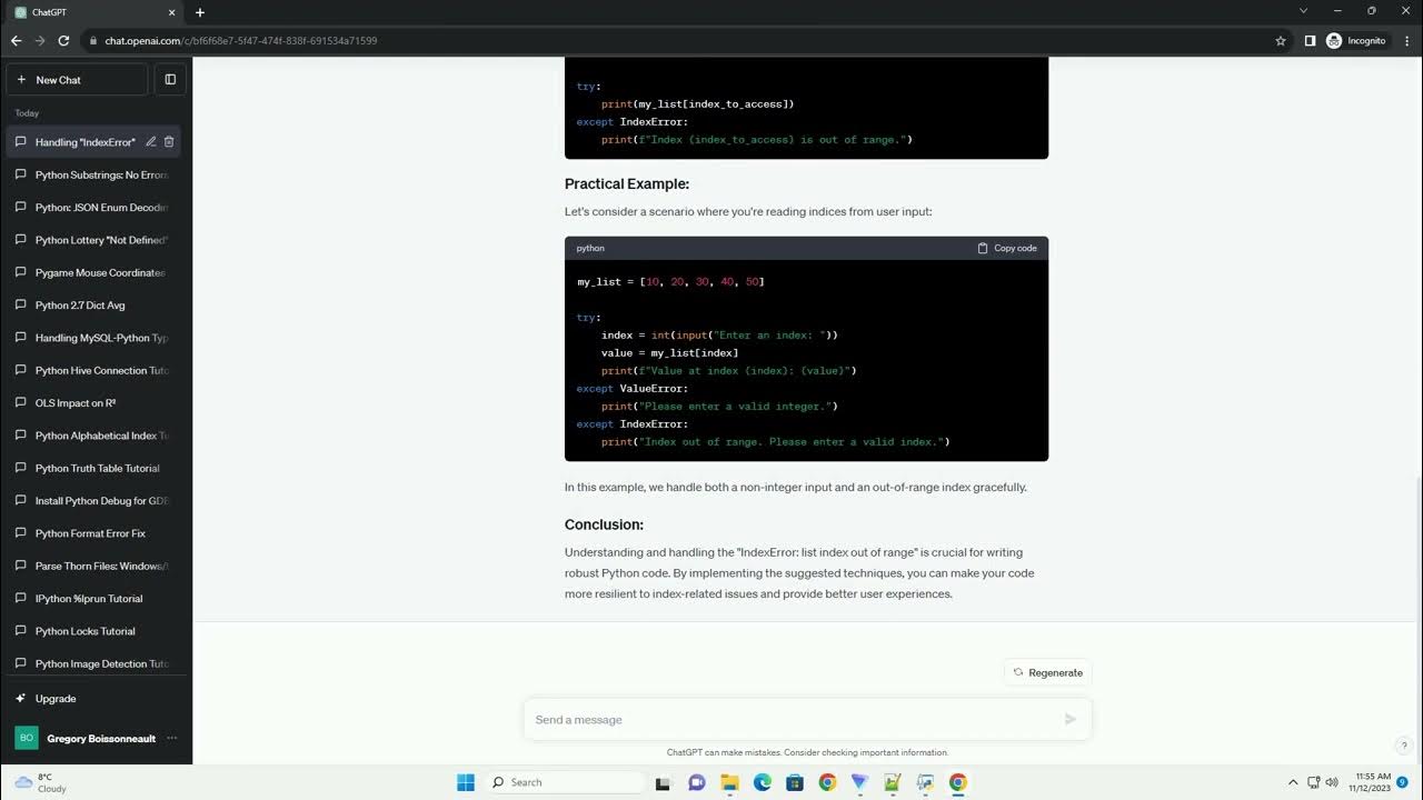 Getting IndexError list index out of range on my python script - YouTube