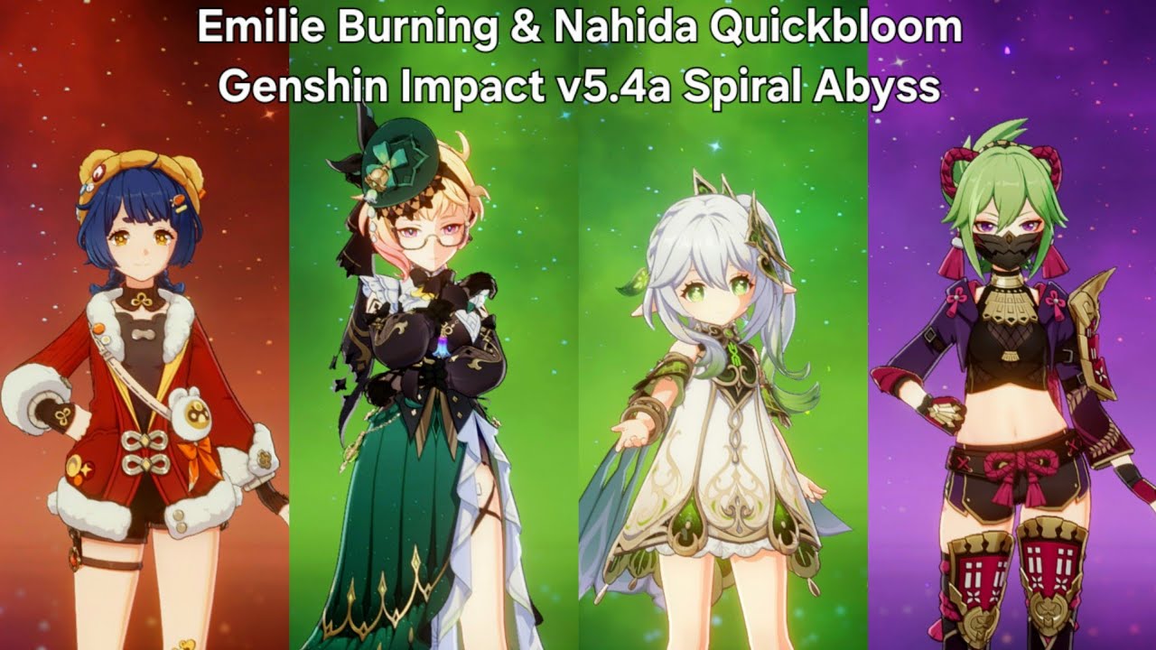 🍀 Dendro Teams vs v5.4a Spiral Abyss | Emile Burning vs Nahida Quickbloom | Genshin Impact - YouTube