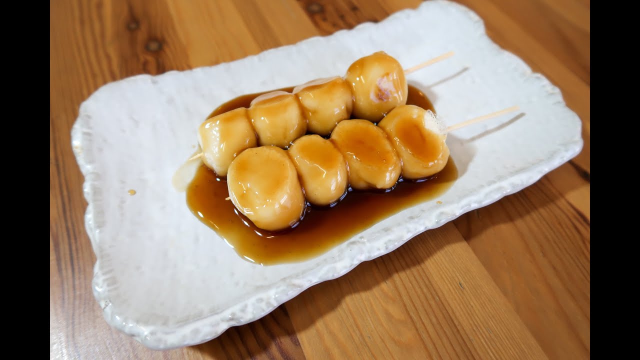 MOCHI with Soy sauce dipping sauce“みたらし団子” - YouTube
