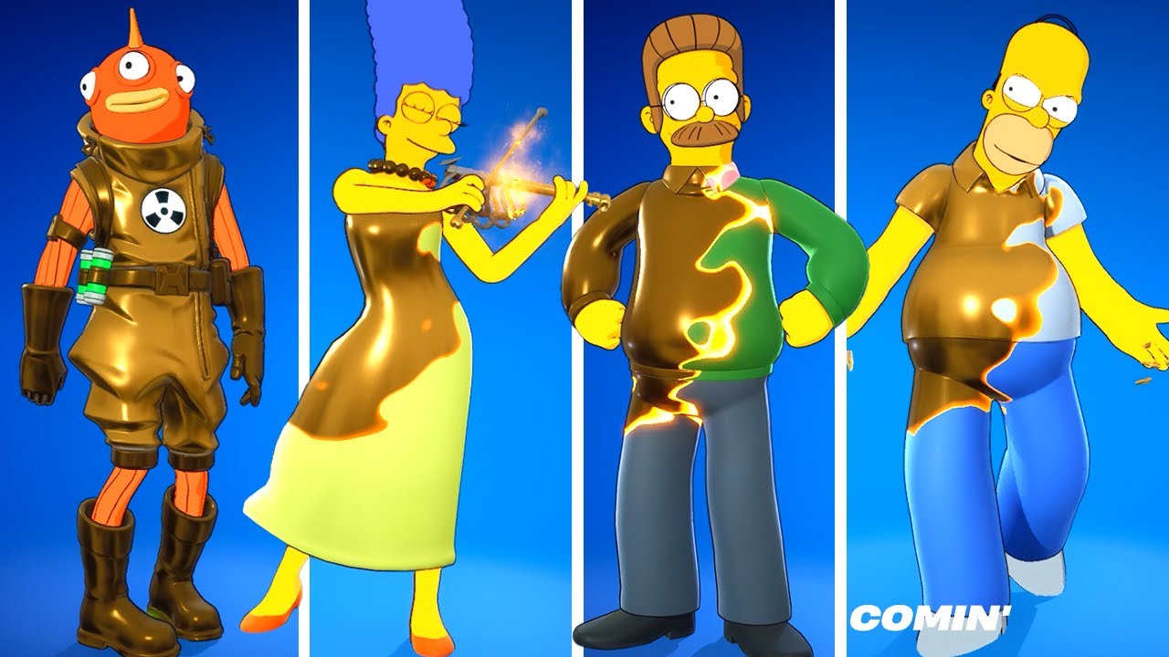 Fortnite x THE SIMPSONS — Battle Pass SUPER LEVEL STYLES - YouTube