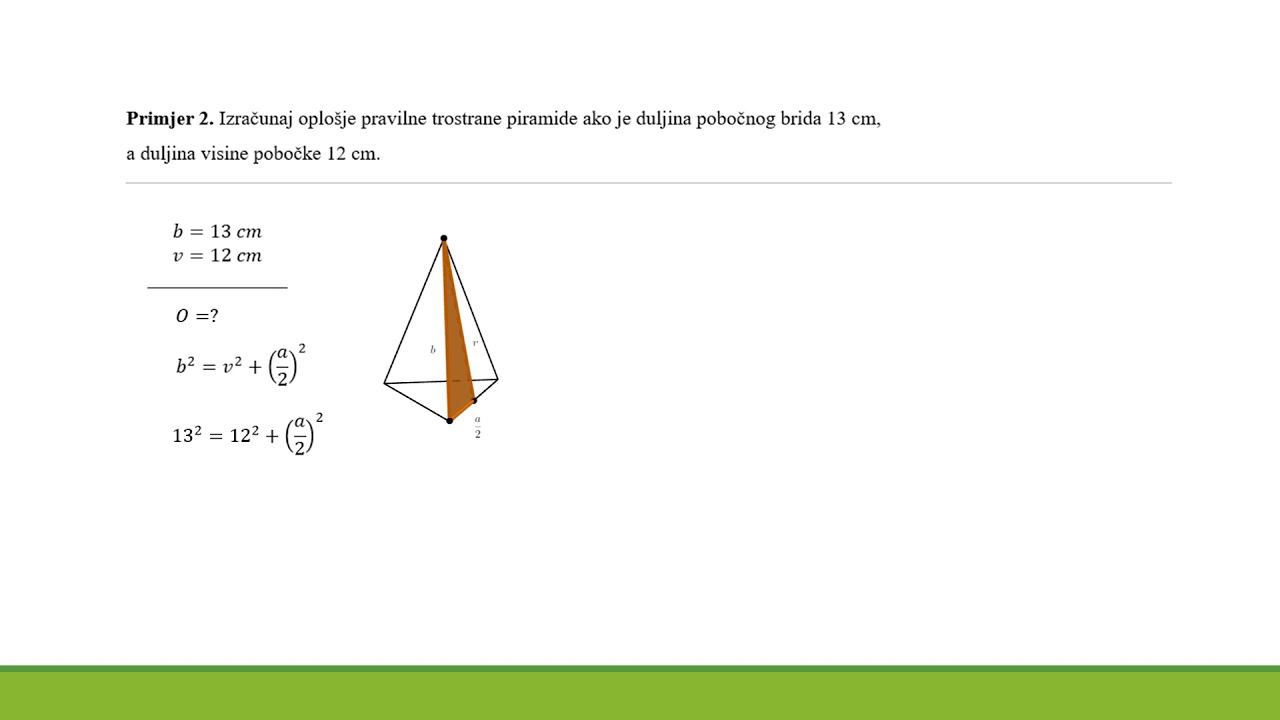 PRIMJERI PRAVILNA TROSTRANA PIRAMIDA - YouTube