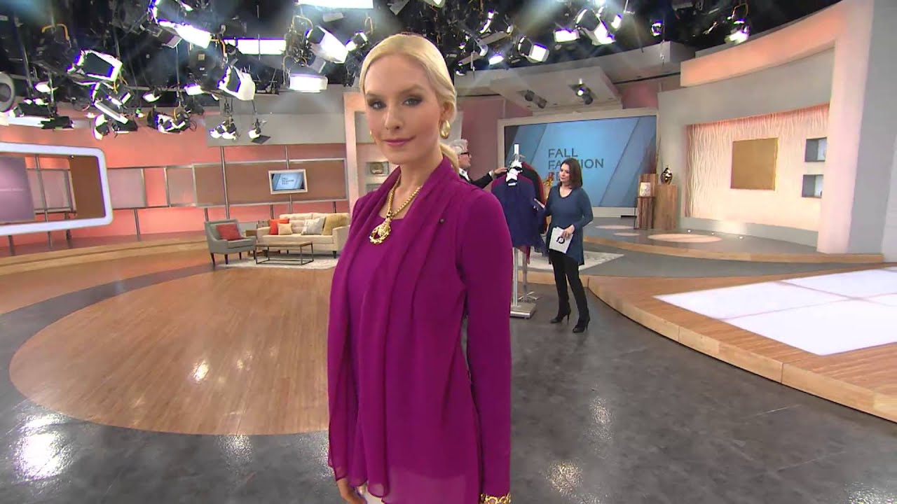 George Simonton Knit Top with Drape Front Chiffon Detail with Jacque ...