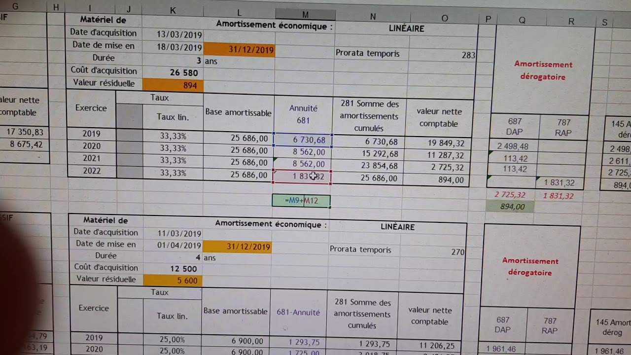 Plans d'amortissements Mode d'emploi - YouTube