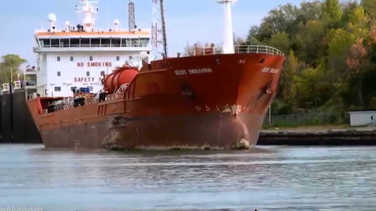 Ship DUZGIT ENDEAVOUR passing SAGINAW & NORDANA EMMA, Welland Canal ...