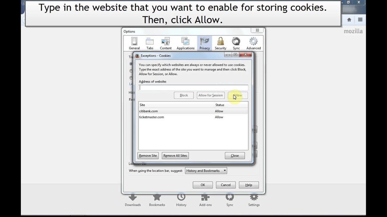 How to Enable Cookies On Mozilla Firefox - YouTube