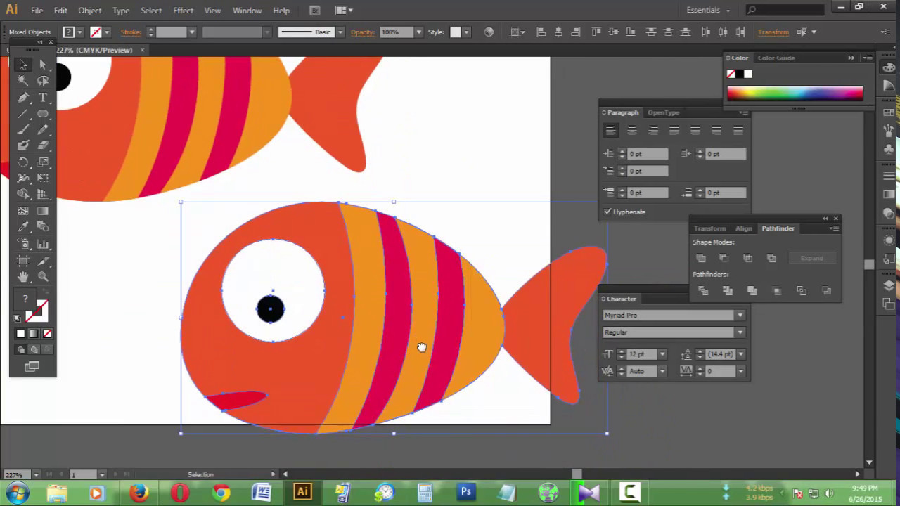 How to create Vector Fish on Illustrator Tutorial - YouTube