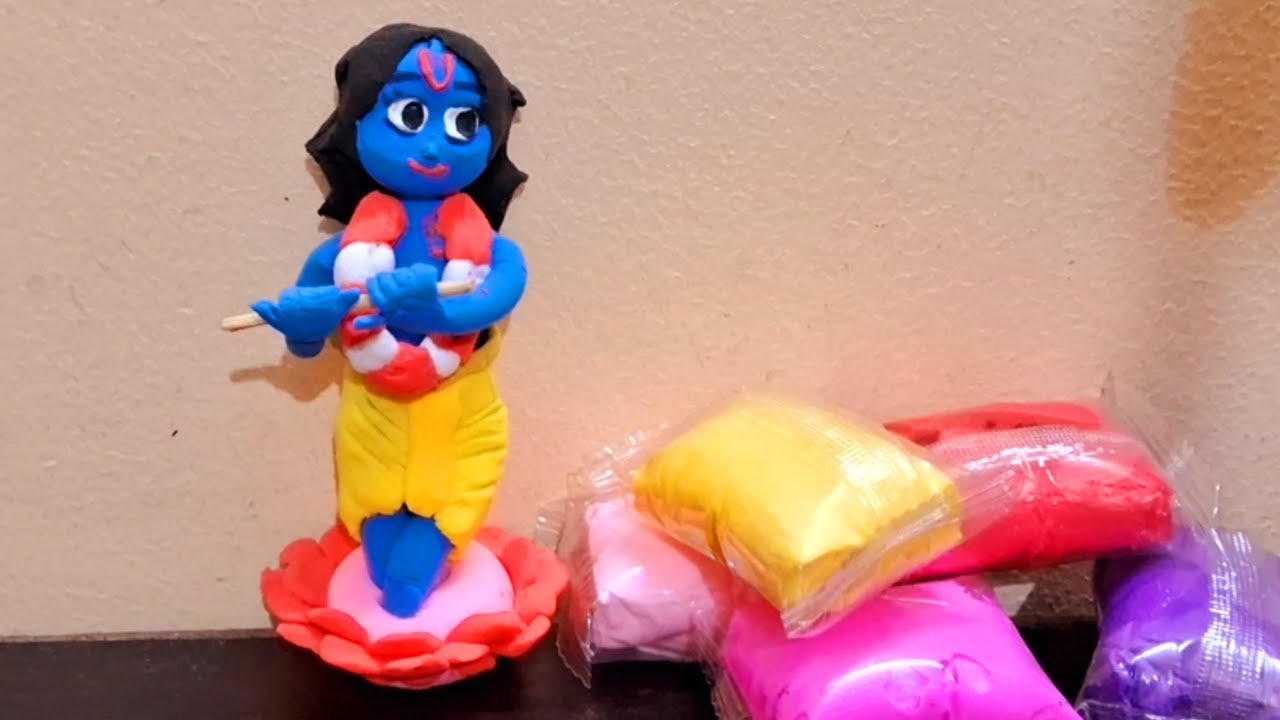 clay krishna making |krishna idol making with clay|clay krishna easy ...
