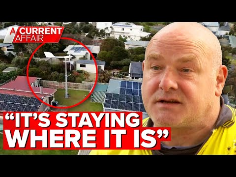 Neighbourhood dispute erupts over man's backyard wind turbine | A Current Affair