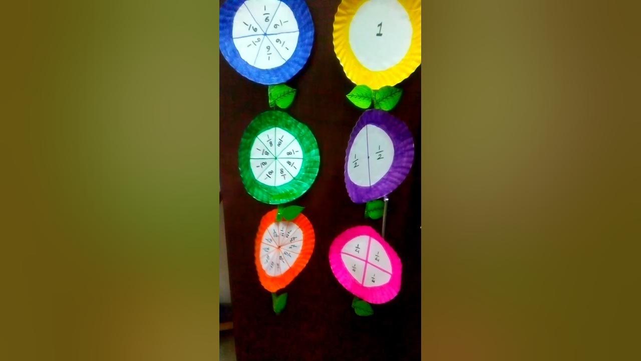 Fraction Flower | Made By Paper Plates | Easy Way To Learn Fraction ...
