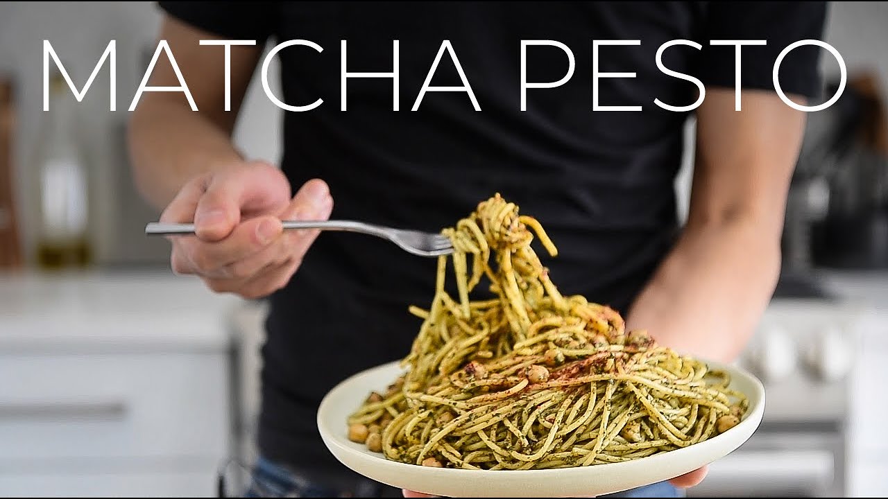WOW!! Matcha Pesto Spaghetti Recipe (抹茶ペストレシピ) - YouTube