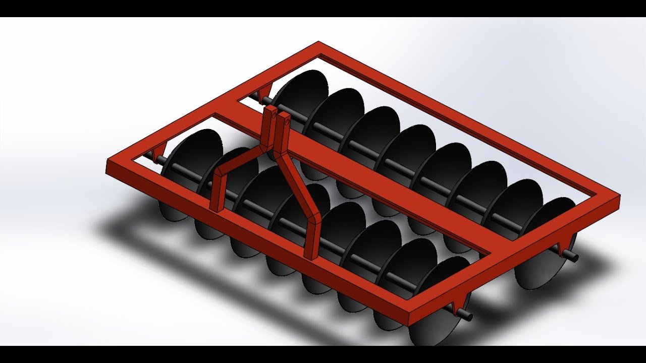 3D Disc Harrow mechanical design SolidWorks - YouTube