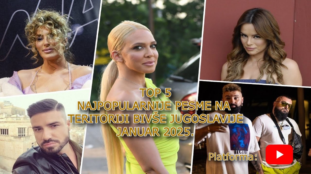 TOP 5 - NAJPOPULARNIJE PESME NA TERITORIJI BIVŠE JUGOSLAVIJE (2025 ...