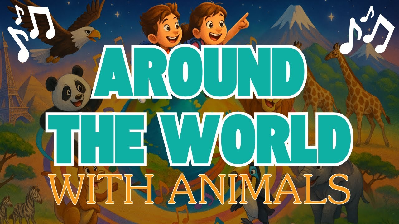 Around the World with Animals | Geography Song for Kids | 7 Continents ...