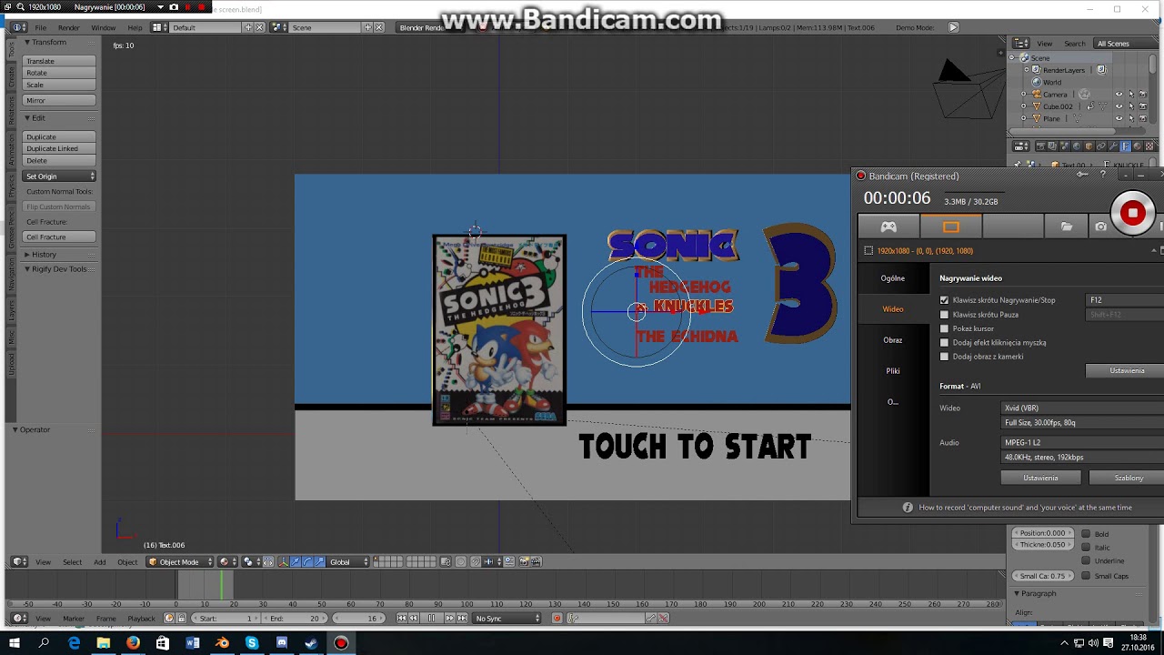 sonic 3 remastered(proof of concept)(making of title screen) - YouTube