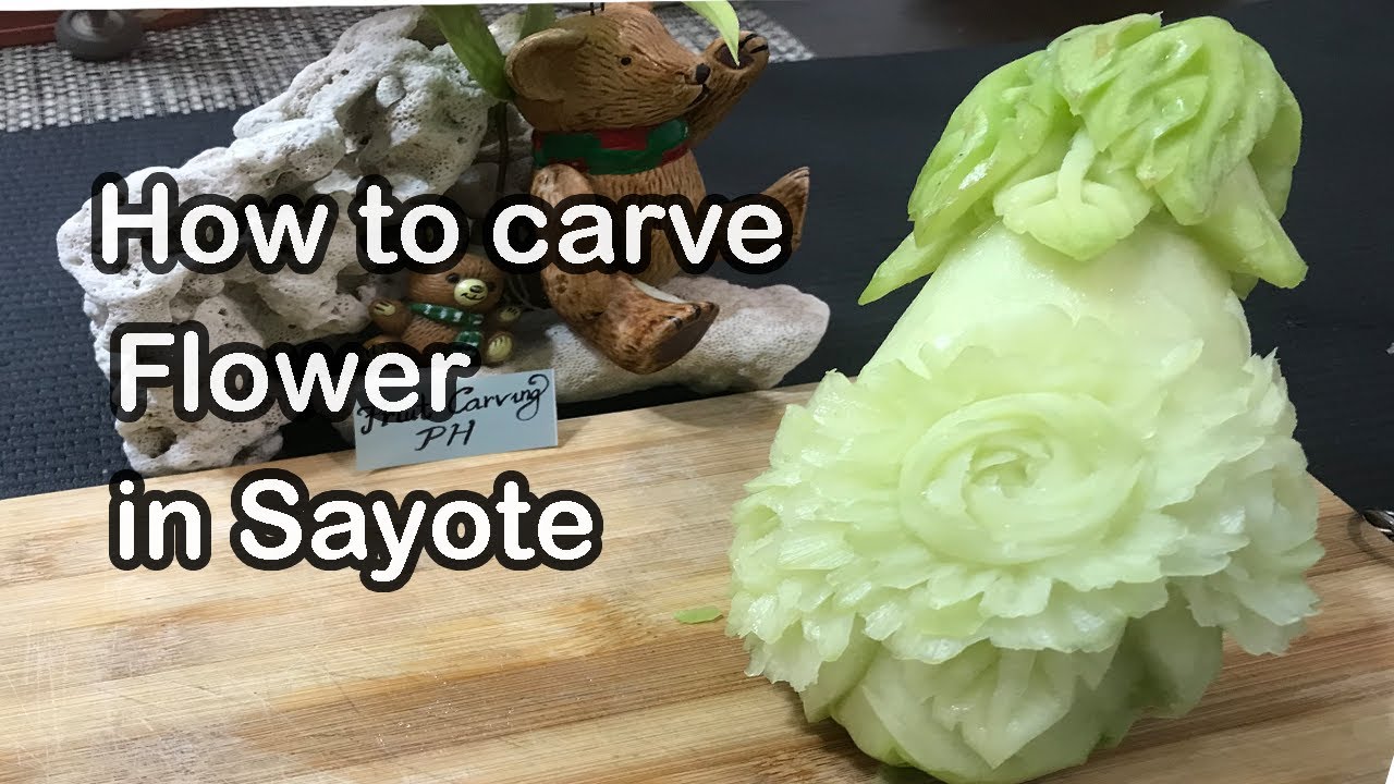 Sayote Flower carving tutorial - YouTube