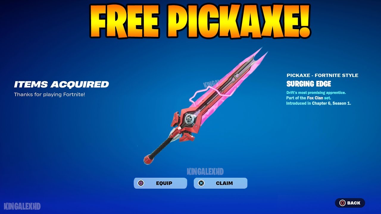 How To Get Surging Edge Pickaxe NOW FREE In Fortnite (Unlocked Surging ...