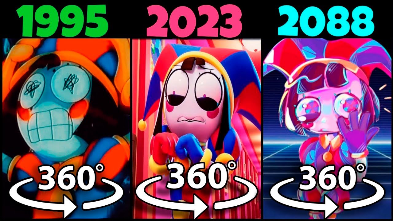 360º VR The Amazing Digital Circus 1995 vs 2023 vs 2088 - YouTube