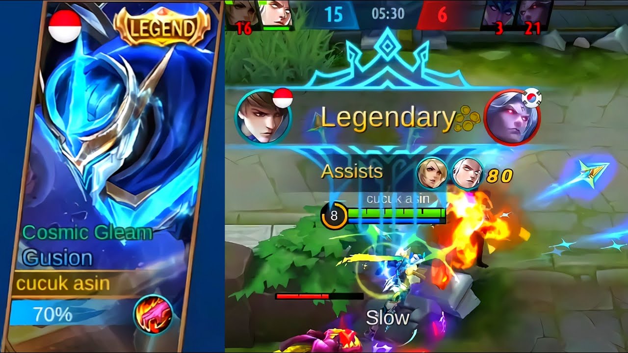 Gusion New Skin Legend Cosmic Gleam legendary gameplay - YouTube