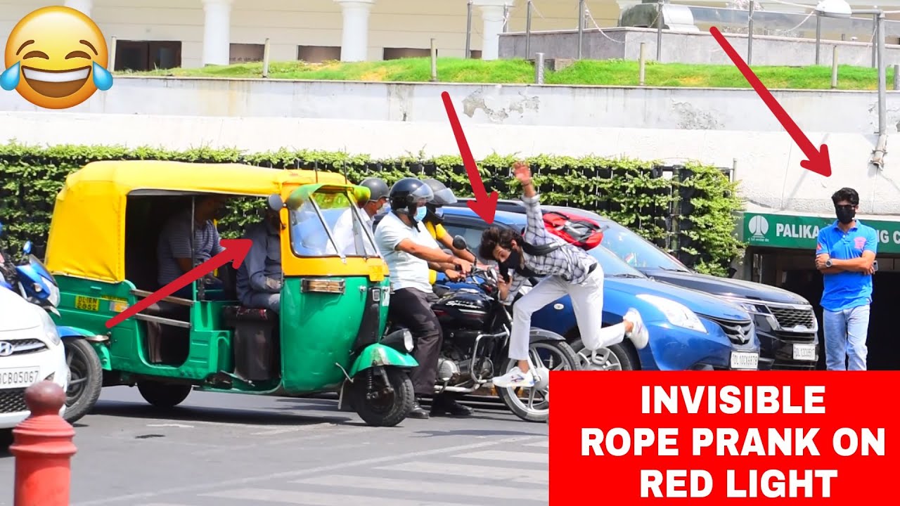 Invisible Rope Prank On Red Light | Prank In India | Prank Guru | - YouTube