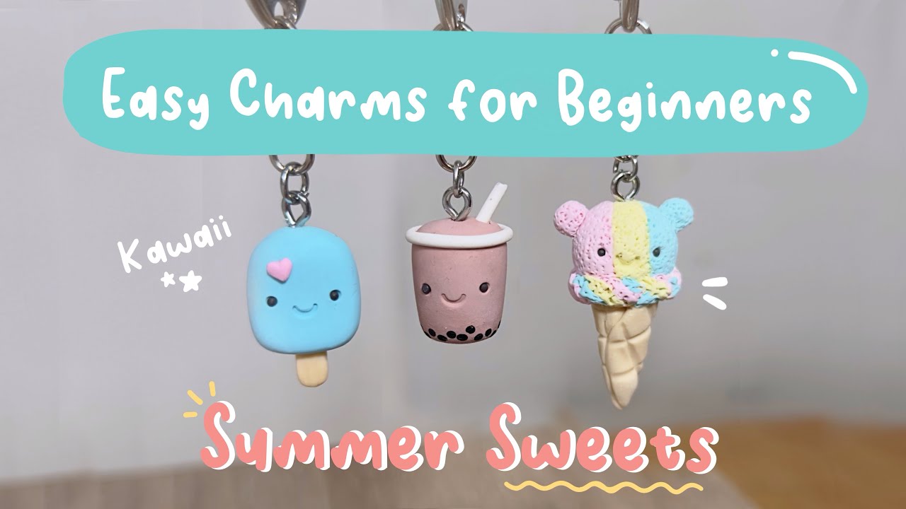 Kawaii Summer Clay Charms | Easy Charms for Beginners - YouTube
