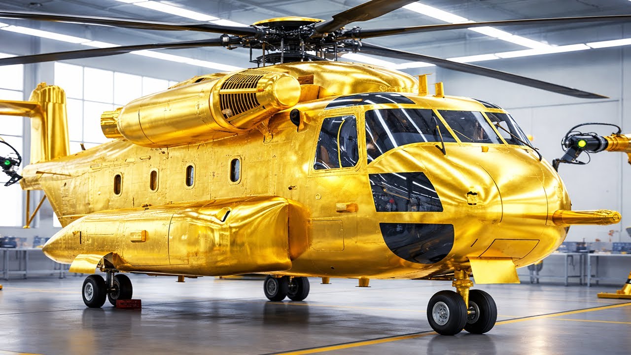 Building The Heavy Lift Beast: CH-53K King Stallion in 24K Gold - YouTube