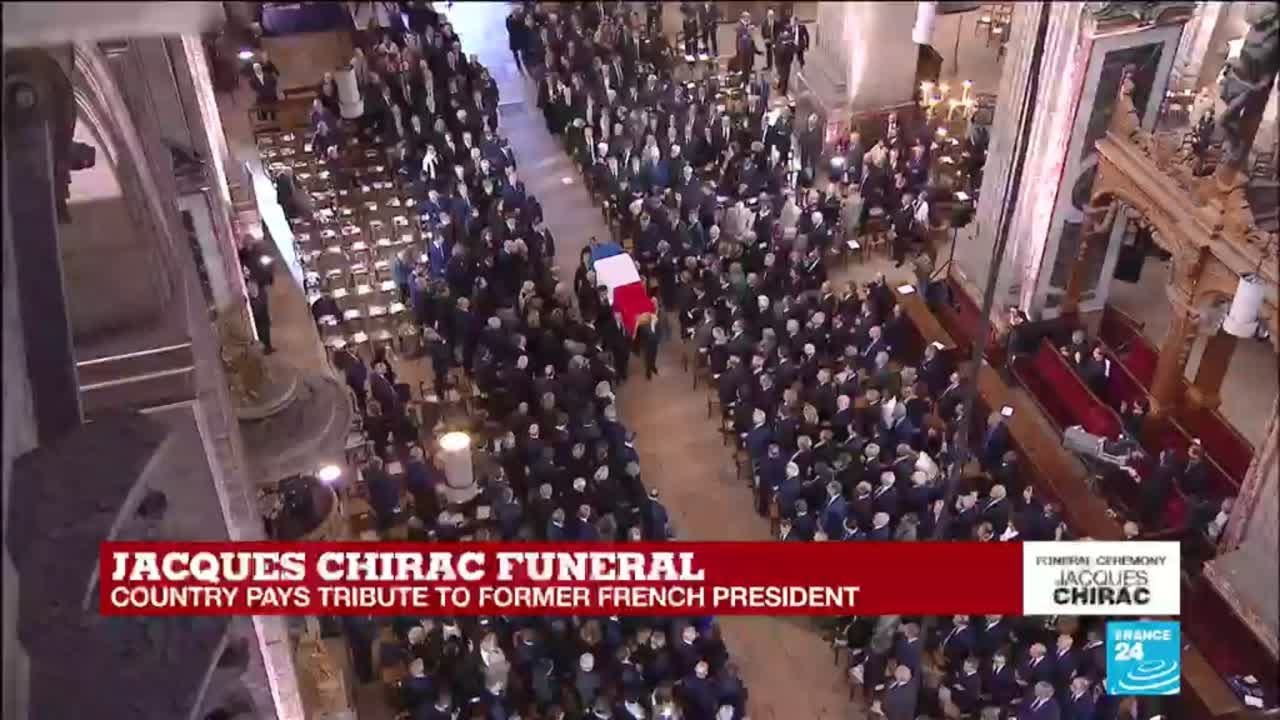 Jacques Chirac funeral: Coffin enters Saint-Sulpice church - YouTube